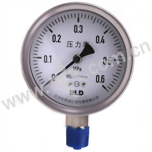 BLD/布莱迪 不锈钢精密压力表 YBHA-150-AO-500 0~6Mpa 精度等级0.25级 径向 1个-中儒股份商城